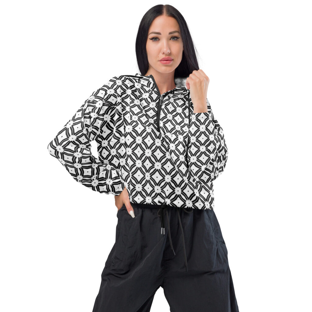 White Star Cropped Windbreaker Jacket - TASDA